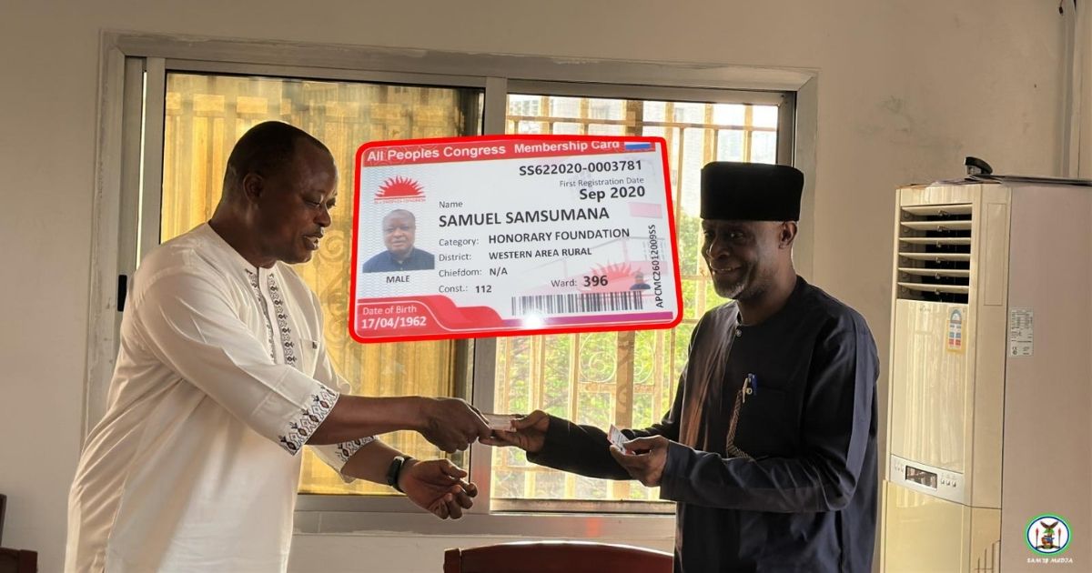 Sam-Sumana Receives Backdated APC Membership Card, Clearing Path for ...